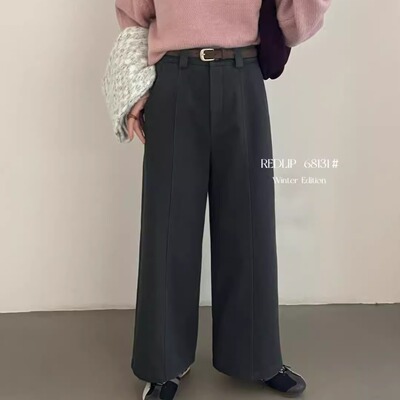 红唇68131韩版百搭天丝棉休闲裤