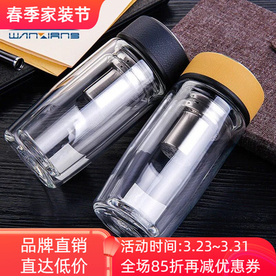 万象商务办公隔热防烫双层玻璃杯