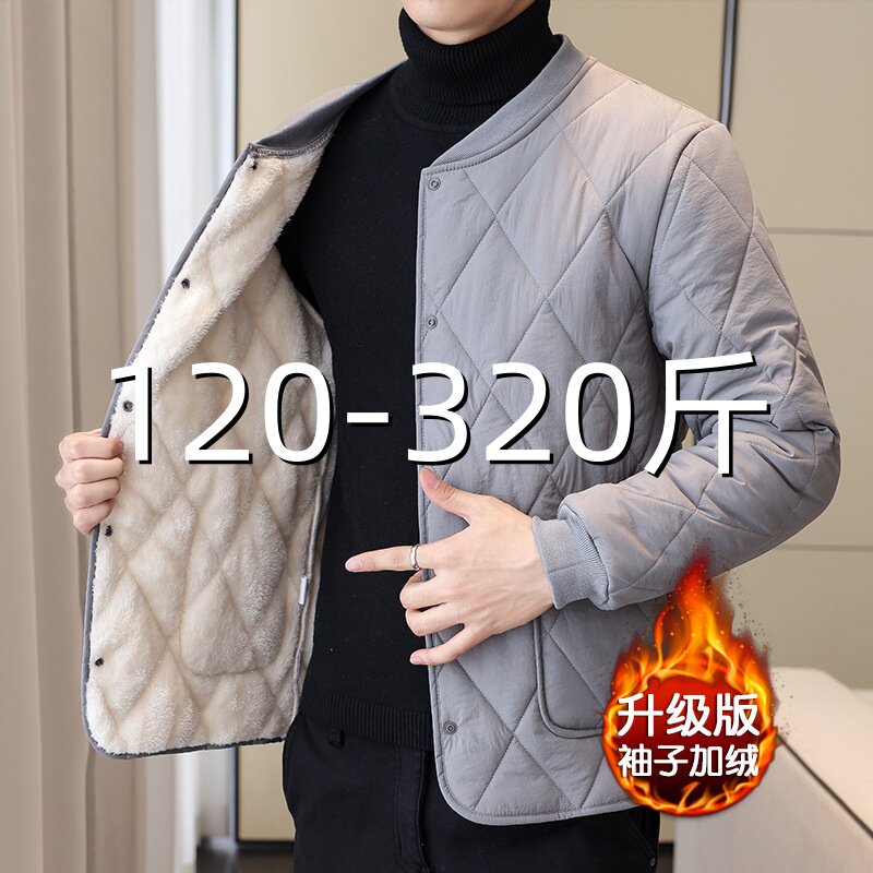 加肥加大棉服内胆男胖子加绒棉衣冬季大码打底保暖立领小棉袄外套