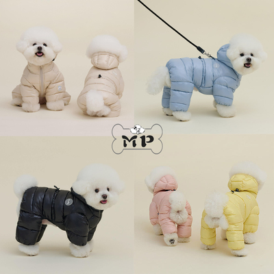 韩代woolly宠物羽绒服连帽四脚衣