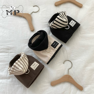 韩代papier宠物条纹连帽外出胸背