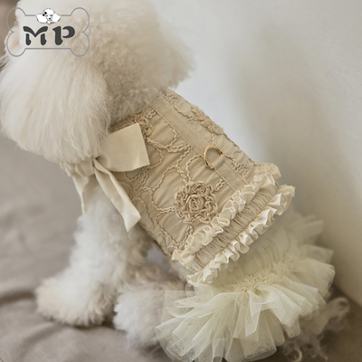 韩代宠物花朵礼服款魔术贴胸背