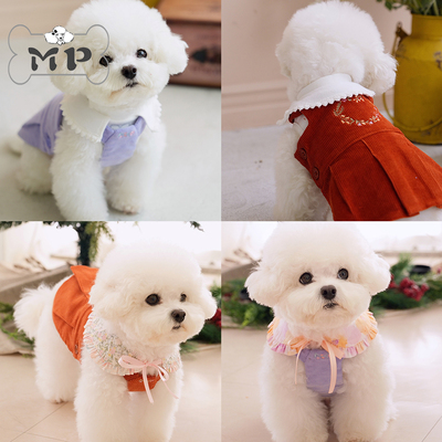 韩代宠物秋冬灯芯绒背带裙连衣裙