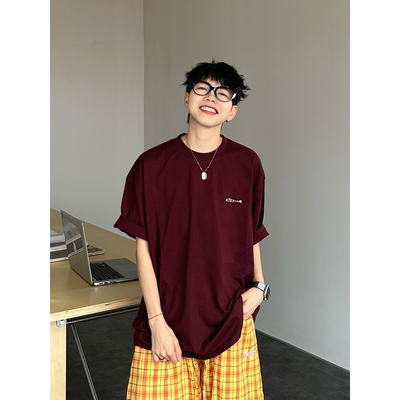 后背多鱼印花趣味宽松短袖