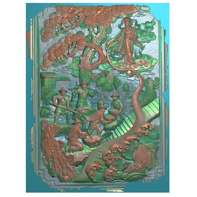 535古建人物扫描图精雕图 寺庙古建浮雕图 佛庙人物石雕精雕图