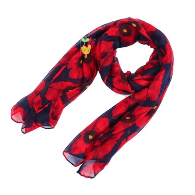 flower print scarf  floral shawls muffler 花朵围巾