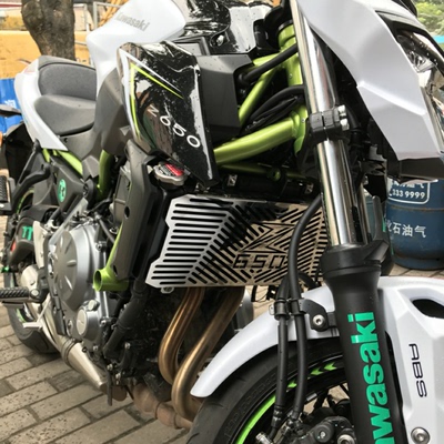 川崎摩托车Z650水箱防护网Z900改装不锈钢水箱网罩散热网水箱护罩