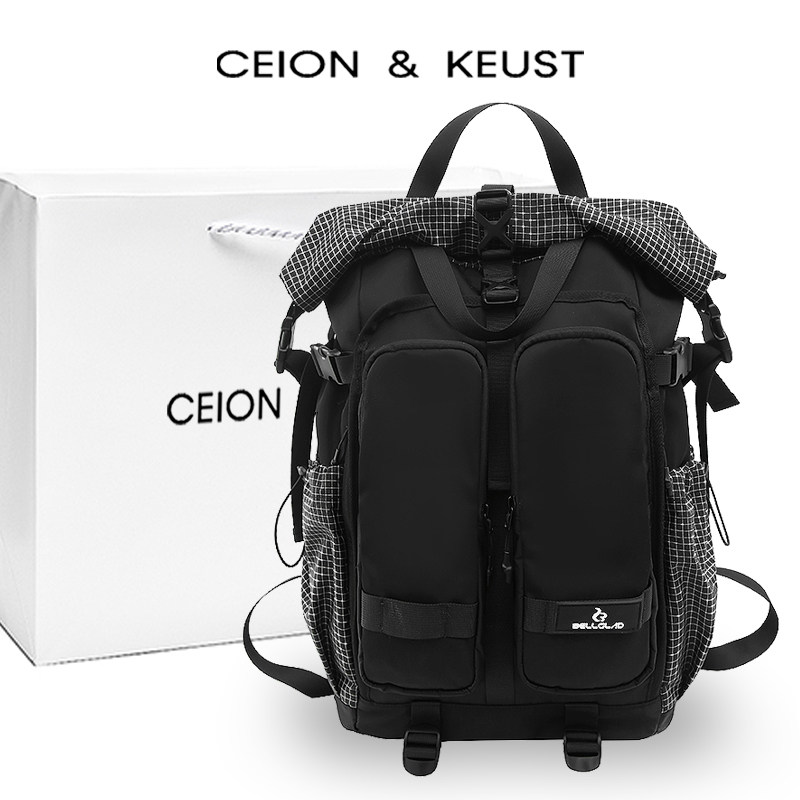 CEION & KEUST 休闲双肩包男旅行运动户外登山大容量背包学生书包