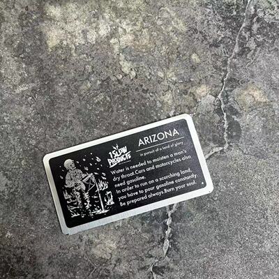 同款日本 GOLDEN NUGGET / ARIZONA 军风不锈钢金属铭牌户外露营