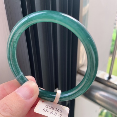 5556天然翡翠a货冰种湖水蓝胖圆条送闺女有证书危料翡翠批发