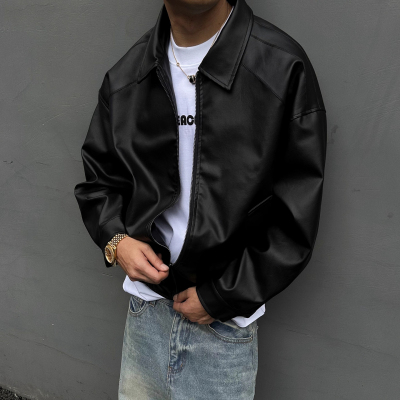 cleanfit皮衣男女宽松廓形夹克