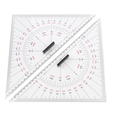 2Pcs Chart Drawing Triangle Ruler Precise Scale Transparent