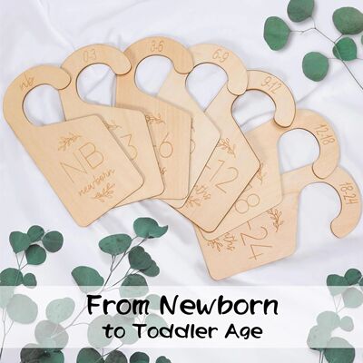 7pcs Wood Baby Closet Dividers From Newborn To 24 Months