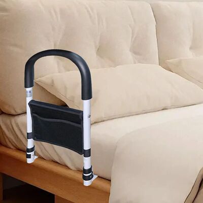Elderly Bedside Handrail With Storage Pockets Bed Armrests