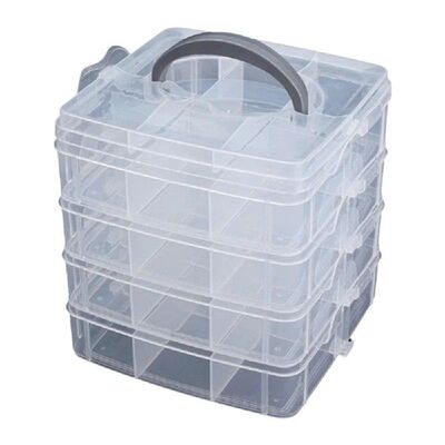 4/5/6-Layer Stackable Transparent Storage Box Handheld