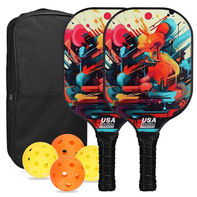 Fiberglas Pickleball Rackets Set Pickleball Paddle Set of 2