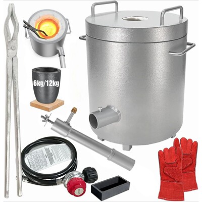 6/12KG Melting Furnace Kit with Crucible & Tongs Kiln
