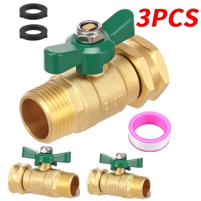 3PCS Garden Hose Shut Off Valve 3/4 Inch GHT High Flow