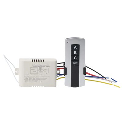 3 Way ON/OFF Remote Control Switch AC 220V Wireless Remote
