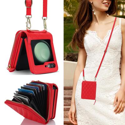 三星Flip5手机壳时尚斜拷小背包