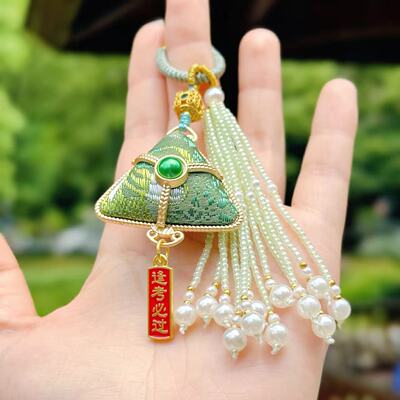 一举高粽端午限定逢考顺遂宋锦金榜粽子 新中式车挂包挂 20016
