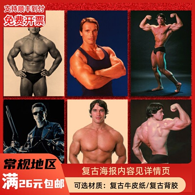 阿诺施瓦辛格 终结者 经典明星科幻电影海报 复古牛皮纸装饰画芯