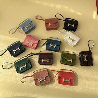 迷你康康包挂饰真皮牛皮鳄鱼纹