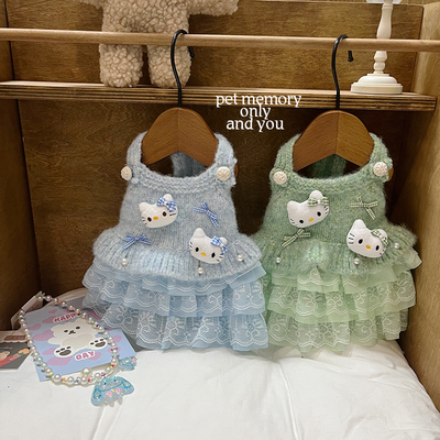 INS新款马尔济斯狗狗年装长袖毛衣秋冬猫咪毛绒外套宠物