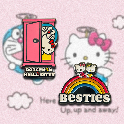 机器猫和它的好朋友kitty猫徽章