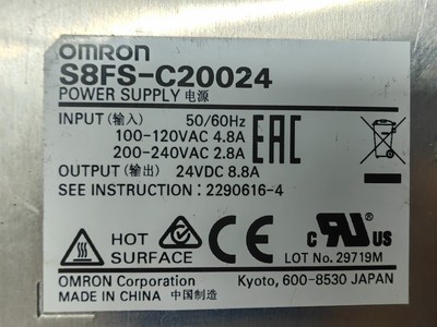 开关电源 S8FS-C20024 S8FS C20024 200W 24VDC 8.8A八成新
