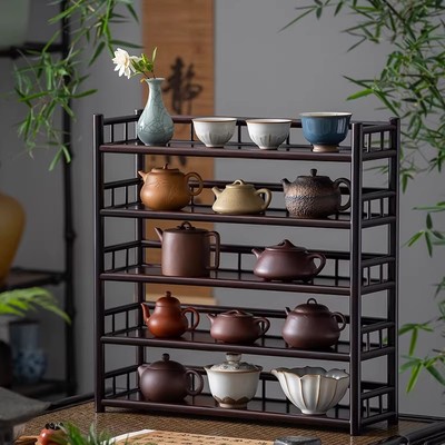 品生美桌面新中式茶具博古架