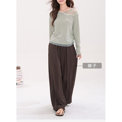 2026春季新款网纱拼接假两件针织T恤上衣时尚通勤风CSKDG00700