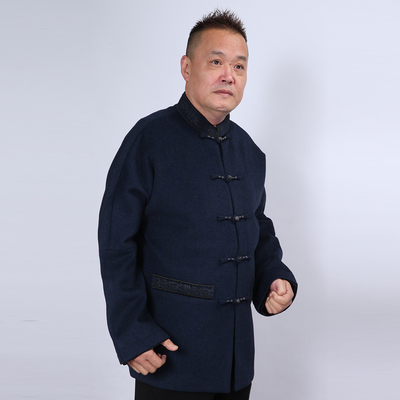 高三强唐装秋冬款盘扣中式立领唐装男中国风长袖休闲外套16832