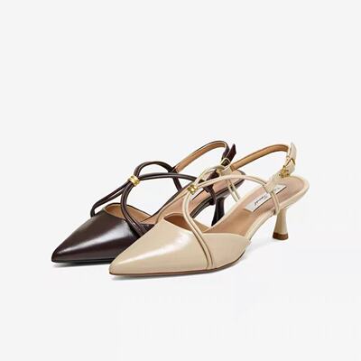 专柜正品TATA他她女鞋2026夏款休闲百搭包头高跟鞋凉鞋女7QTB6BH6