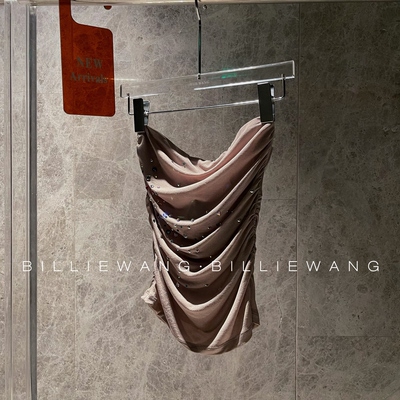 BW独立设计师高定系列｜超美裸杏钉钻多穿绑带抹胸吊带上衣