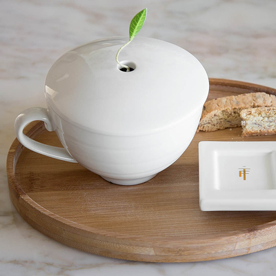Tea Forte-美国竹制茶盘下午茶功夫茶专用椭圆托盘 不含茶杯茶托
