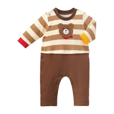 HB儿童小熊条纹连体衣爬服