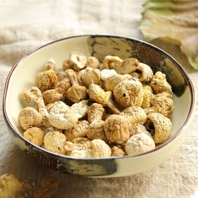 甘肃民乐祁连山野生天然黄蘑菇香菇小黄菇干货煲汤炒菜皇菇钉子菇