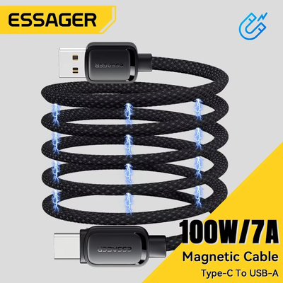 Essager 7A USB A To Type C Fast Charging Cable 100W Magnetic Suction Anti For iPhone Huawei Xiaomi