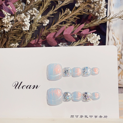 【颜可】布契拉缇极光猫眼款纯手工穿戴脚趾甲
