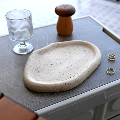 轻奢宝格丽大理石托盘天然ins风家居高级饰品收纳首饰浴室置物盘