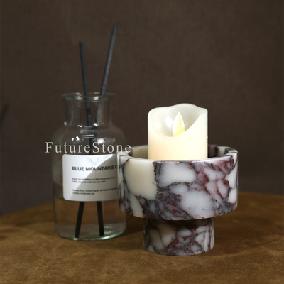 天然大理石烛台现代简约轻奢家居装饰高端艺术摆件
