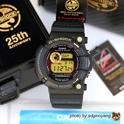 卡西欧25周年纪念黑金蛙人腕表