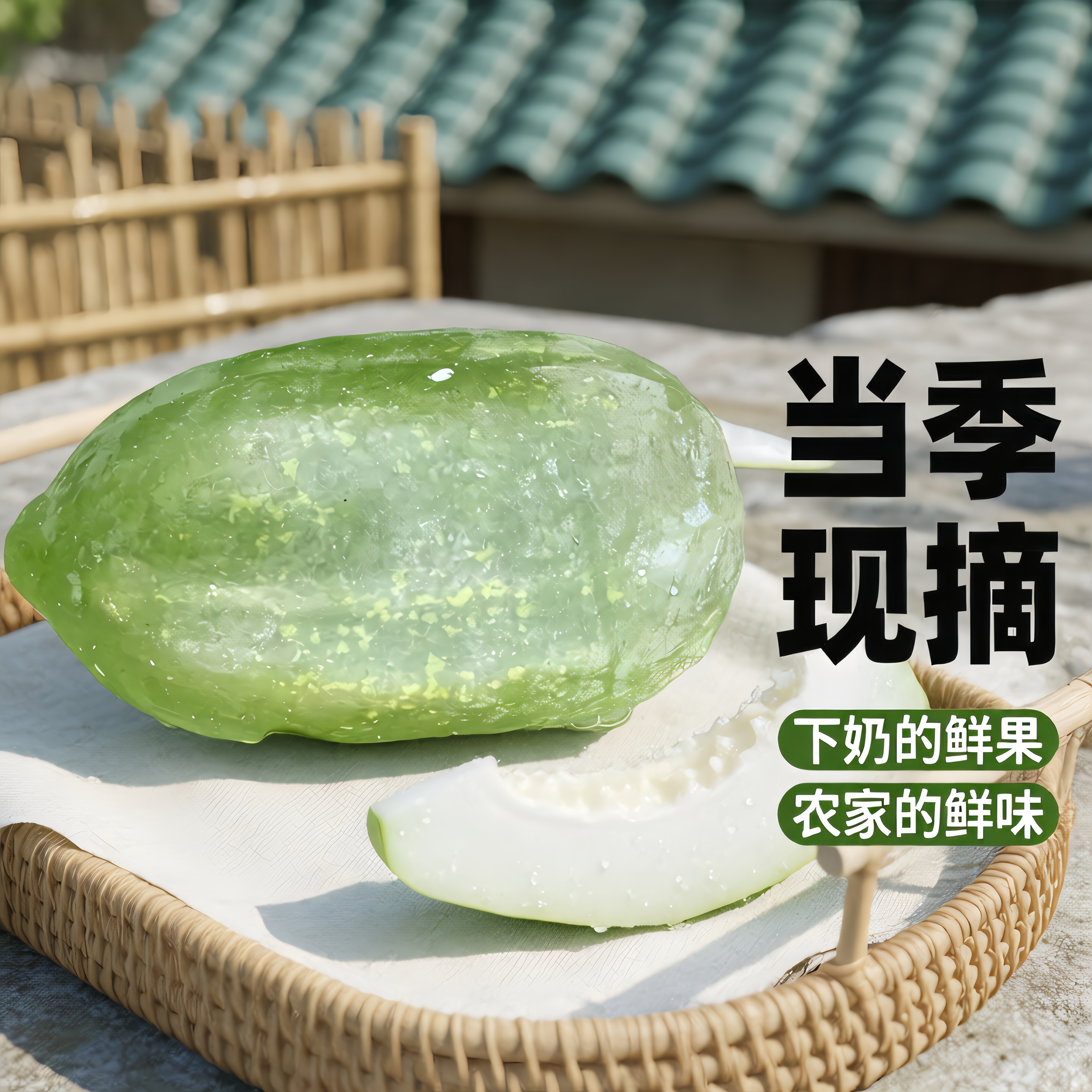 广西新鲜青木瓜产妇下奶泰式凉拌蔬菜水果农家自种青皮生木瓜整箱