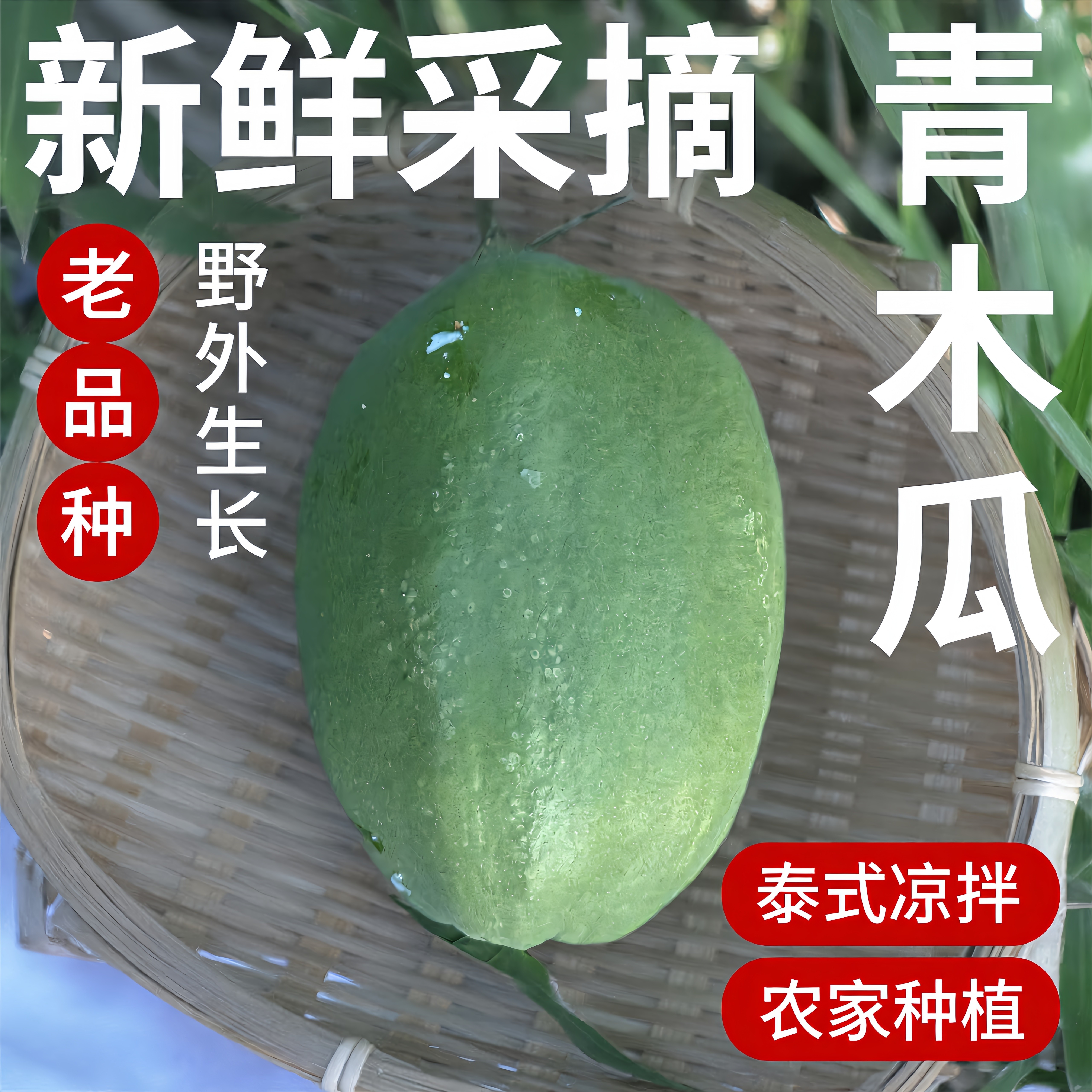 广西新鲜青木瓜产妇下奶泰式凉拌蔬菜水果农家自种青皮生木瓜整箱