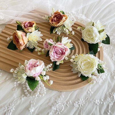 结婚仿真花胸花婚礼新娘新郎襟花