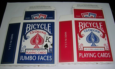 絕版美国OHIO制 BICYCLE(大盒子) 收藏用 硬式包装纸盒共紅藍二色