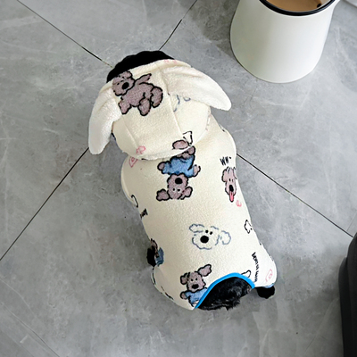 [kitty碎花狗狗雪花绒过冬保暖衣]  FB小众原创法斗狗狗衣服恶霸