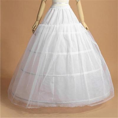 齐地婚纱裙撑三钢圈一层纱有骨硬底衬蓬蓬花边鱼骨撑裙Petticoat