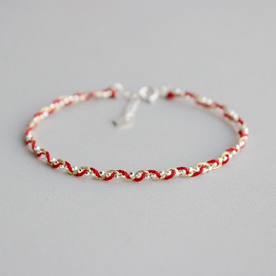 超精致14K金夹丝金线闪珠链